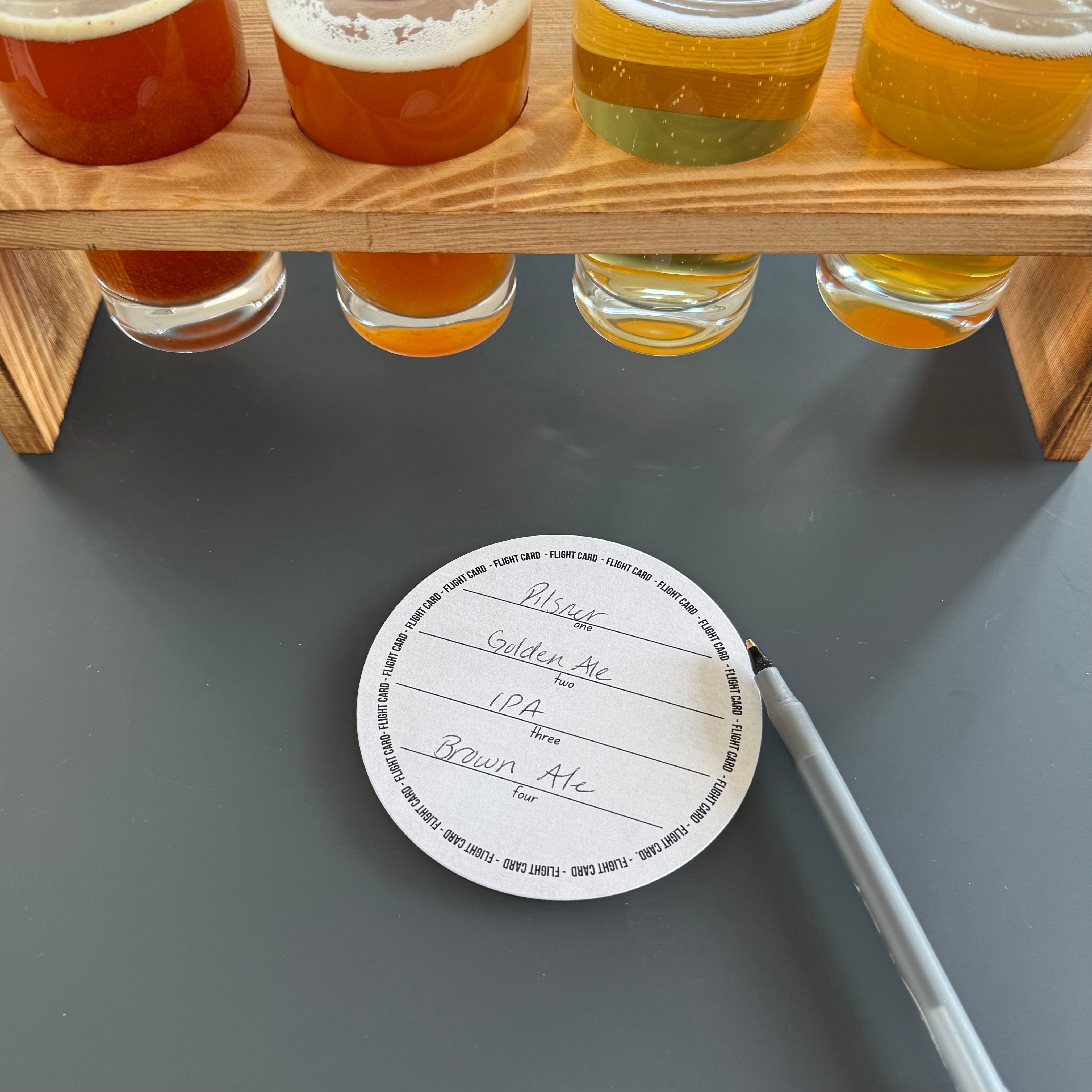 Tasting Flight Stock Cards 3.75 Inch Round – Keg Collars Network
